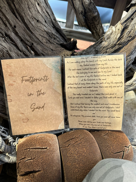 Laminated Footprints in the Sand Card Insert on Parchment Paper ...