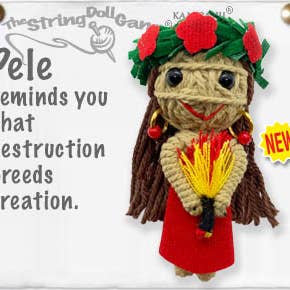 Pele the Goddess of Volcanoes String Doll Keychain – Handmade Hawaiian ...