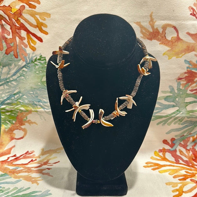 Vintage Cut Sliced Shell Necklace - Elegant Ocean-Inspired Jewelry ...