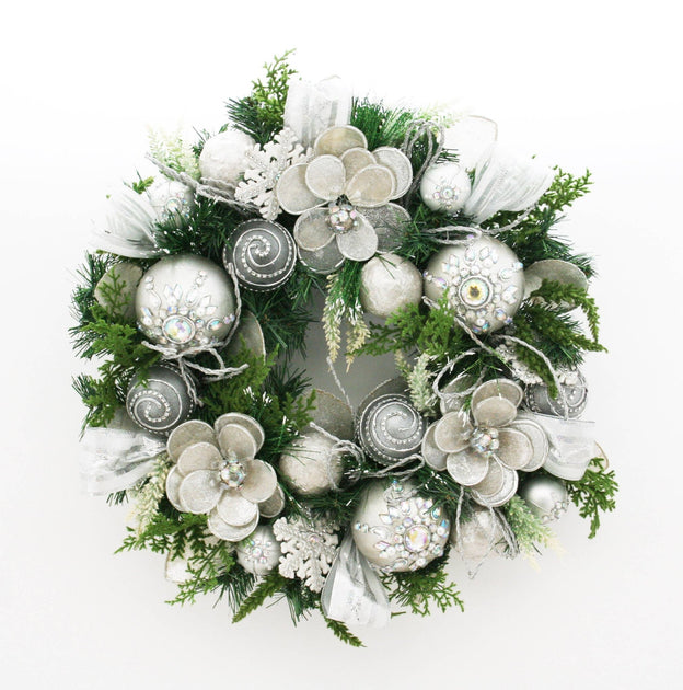Silver and White Capiz Wreath | Loving Coastal Living